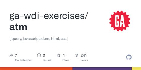 Github Ga Wdi Exercises Atm Jquery Javascript Dom Html Css