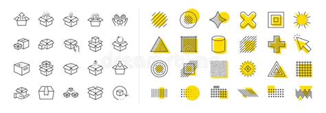 Box Line Icons Package Delivery Boxes Cargo Box Design Elements