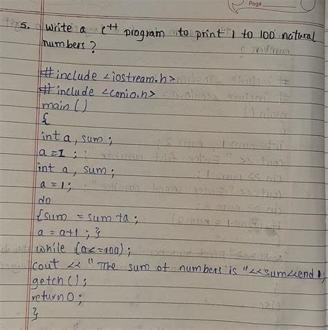 write a c progranme to find the sum of first 100 natural numbers for
