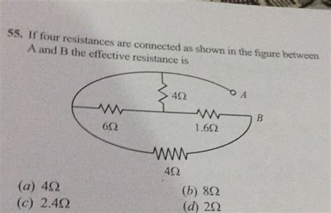 If Four Resistances Are Connected As Shown In The Figure Between A And B