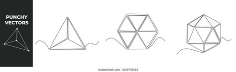 Single One Line Geometric Shapes Concept Stock Vector Royalty Free