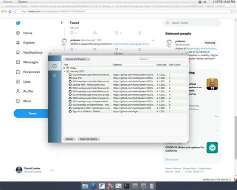 Falkon Browser History Cleanup Issue 331 HelloSystem ISO GitHub