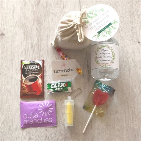 Kit anti resaca en bolsa de tela o de supervivencia para después de liarla