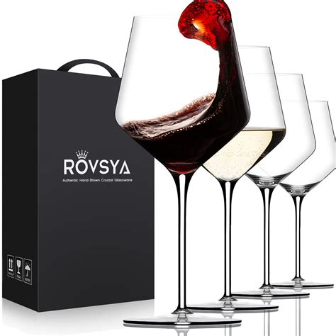 Buy Crystal Red Wine Glasses Set Of 4hand Blown Burdy Glasses Finest