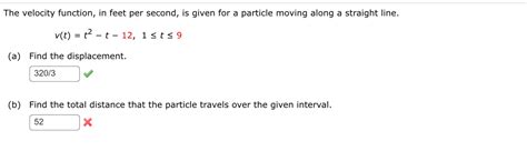 solved the velocity function in feet per second is given