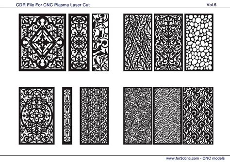 Cdr Cnc Plasma Vol 5 Catalog Cnc Pattern Panel Templates Dxf Etsy