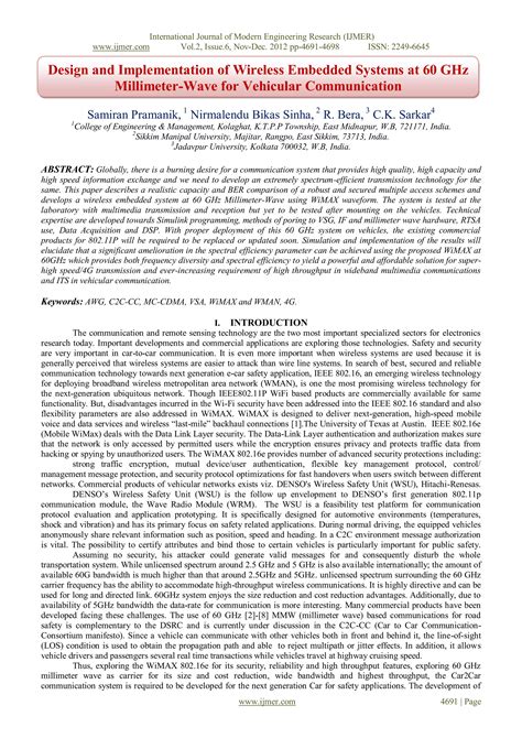 Design And Implementation Of Wireless Embedded Systems At 60 Ghz