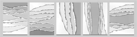 벡터 그림입니다 찢어진 종이 효과 회색 배경 화면 컬렉션 장식 현실적인 개념 포스터 책 표지 잡지 전단지 레이아웃을위한 디자인 계층화된 배경 컬렉션입니다 그래픽 아트 종이에