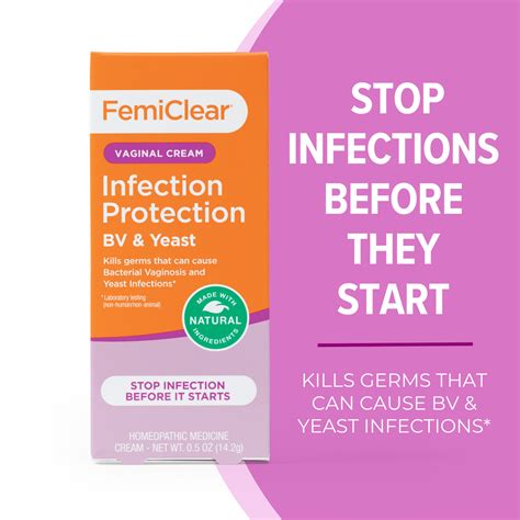 Bv And Yeast Infection Protection Vaginal Cream Femiclear