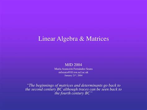 Ppt Linear Algebra And Matrices Powerpoint Presentation Free Download