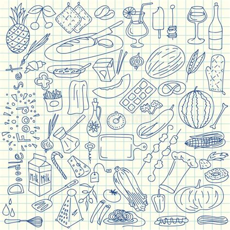 Doodle Food Kitchen Stock Illustrations 62452 Doodle Food Kitchen