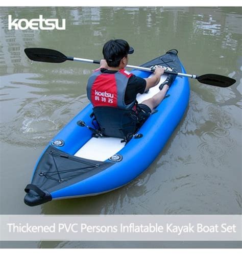 고무보트 카누 카약 더키 Ihomeinf 래프팅 수상 스포츠용 팽창식 Pvc 낚시 딩기 싱글 및 더블 보트 티몬