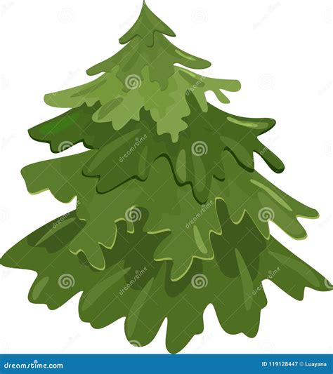 Cartoon Green Spruce Stock Vector Illustration Of Isolated 119128447