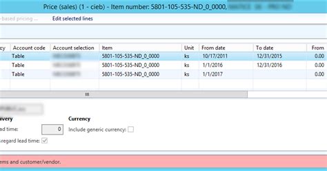 Code Example Center AX How Find Sales Purchase Price For Item