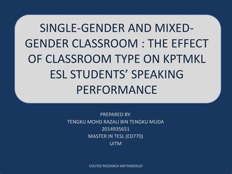 Single Gender And Mixed Gender Classroom Pptx