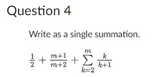 Answered Question Write as a single summation mu m Σ m k k k bartleby