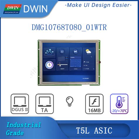 Dwin 8 0 Inch TFT LCD Display 1024 768 HMI Panel Resistive Touch Screen