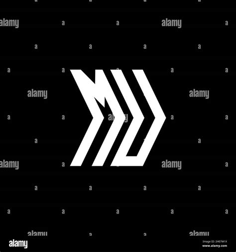 Mu Monogram Geometric Shape Style Template Monogram Initial Design