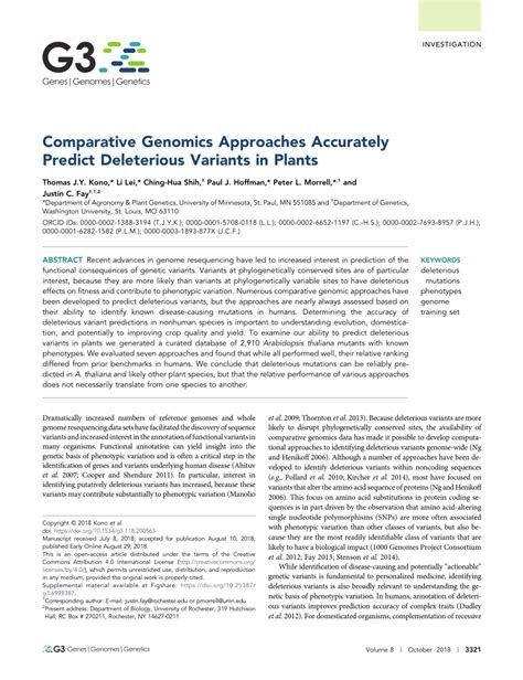 Pdf Comparative Genomics Approaches Accurately Predict Deleterious Variants In Plants