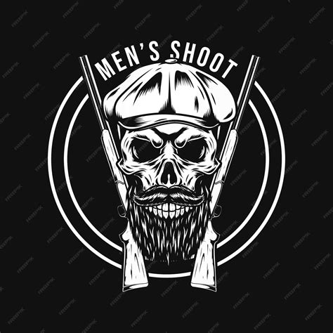 Premium Vector Men Skull With Shotgun Illustration