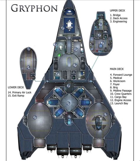 Star Trek Gryphon Fighter Deck Plans Star Trek Blueprints Uss
