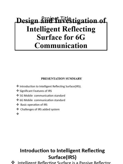 Design And Implementation Of Intelligent Reflecting Surface Pdf