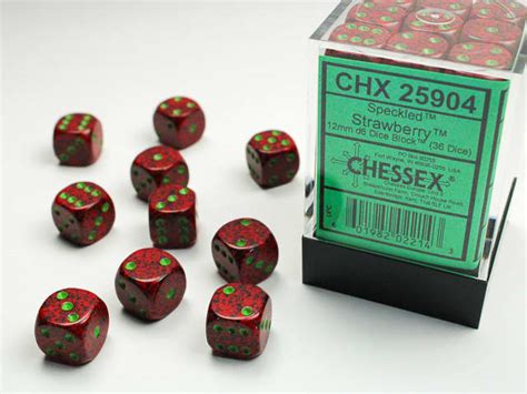 Chessex 12mm D6 Set 36 Speckled Strawberry