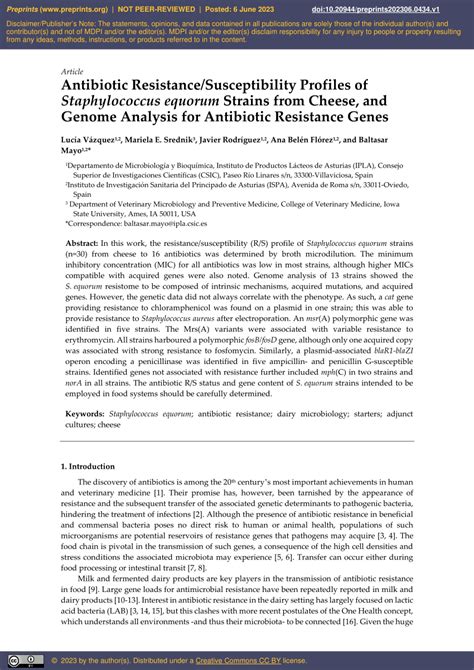 Pdf Antibiotic Resistance Susceptibility Profiles Of Staphylococcus