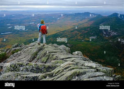 A Hiker On The Hunt Trail Appalachian Trail Mount Katahdin Maine