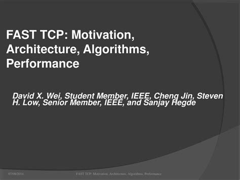 Ppt Fast Tcp Powerpoint Presentation Free Download Id2983487