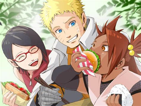Uzumaki Naruto Uchiha Sarada And Akimichi Chouchou Naruto And 1 More