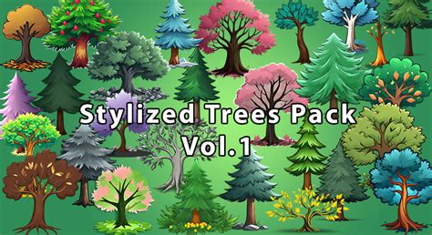 Stylized Tree Pack Vol Images In D Assets UE Marketplace Stylized Tree Pack Vol Images In D Assets UE Marketplace