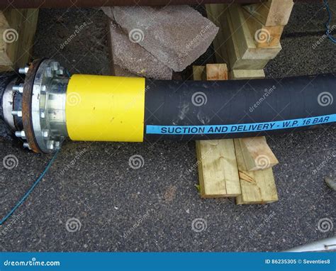 Overland Suction And Delivery Pipes Royalty Free Stock Photography