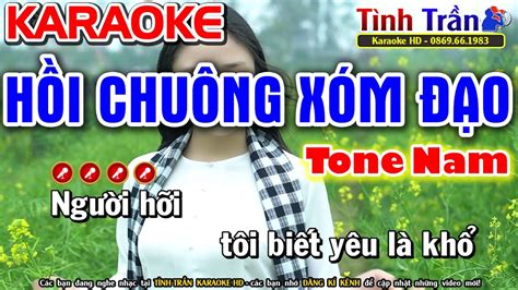 Hồi Chuông Xóm Đạo Karaoke Nhạc Sống Tone Nam Bm Tình Trần Organ YouTube