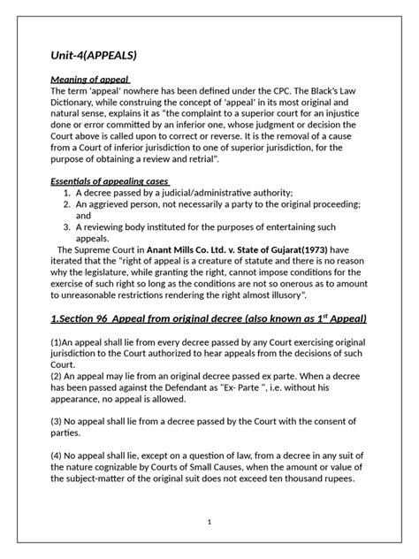 Cpc Unit 4 Pdf Appeal Judgment Law