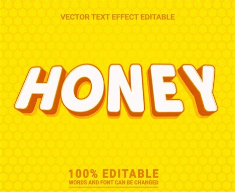 Premium Vector | Honey editable text effect vector