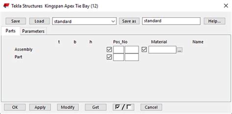 kingspan apex tie bay 12 parts tab tekla user assistance