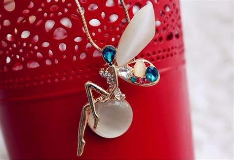 Colorful Angel Opal And Rhinestone Necklace Lilyfair Jewelry