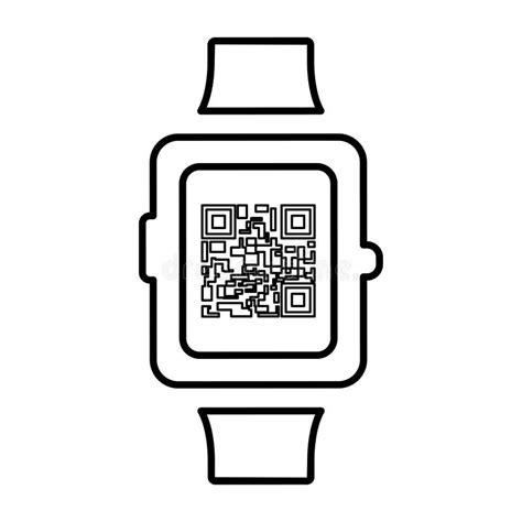 Qr Code Smart Watch Icon Stock Vector Illustration Of Beautiful