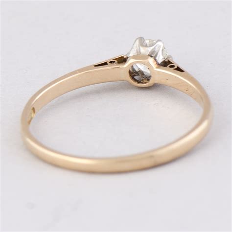 RING Briljantslipad Diamant 14K Guld Kultakeskus Helsingfors 1949