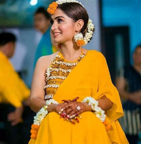 All Yellow Outfit For Haldi With Shell Detailed Blouse 💛 Haldi