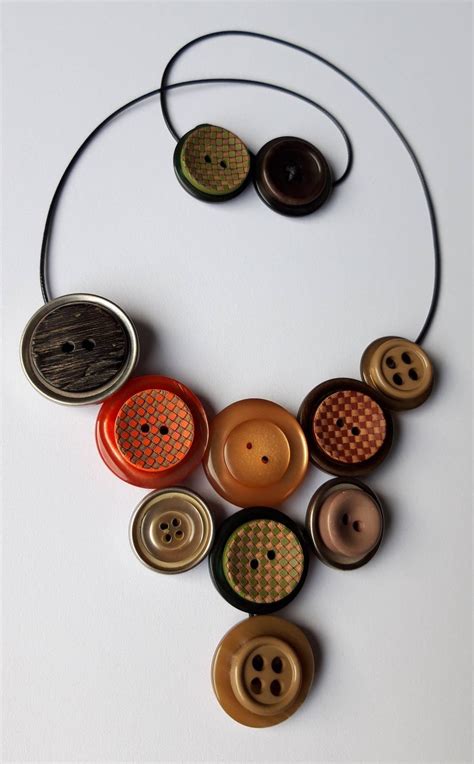 Collar De Botón Joyería De Botón Joyería Hecha A Mano Etsy España