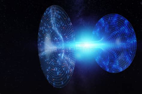 A Tunnel In Space Connecting Two Points In Spacetime Concept Space