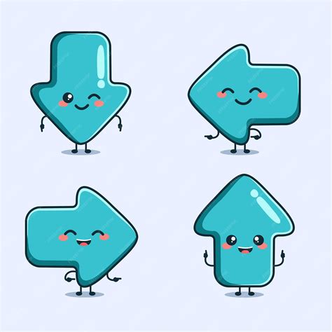 Premium Vector Cute Arrow With Funny Emotion Cartoon
