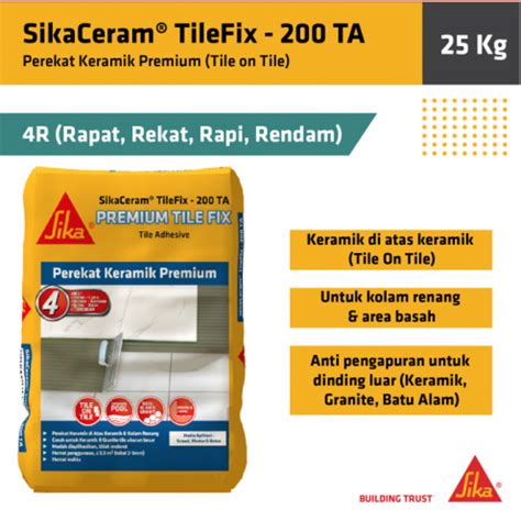 SikaCeram TA Mortar Lem Perekat Keramik Tile On Tile Kg Mitraruma