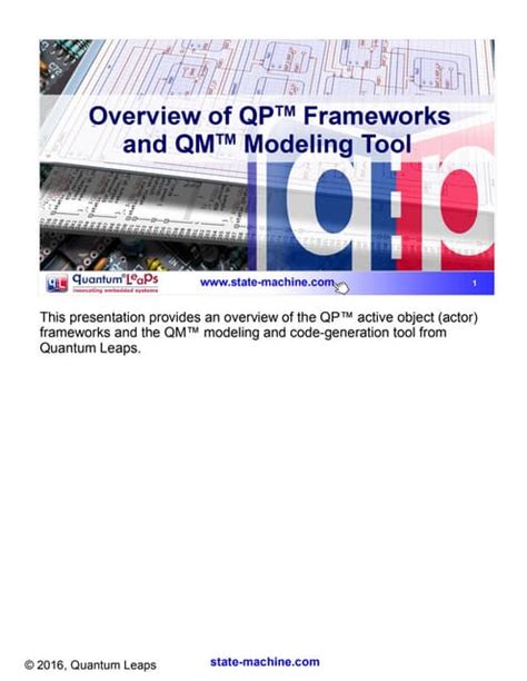 Overview Of Qp Frameworks And Qm Modeling Tools Notes Pdf