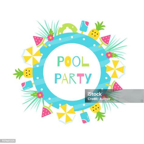 여름 수영장 또는 해변 열 대 테마 파티입니다 벡터 포스터 또는 초대장 카드 디자인 0명에 대한 스톡 벡터 아트 및 기타 이미지 0명 꽃 식물 냉동식품 Istock