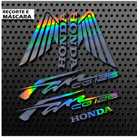 kit adesivos holográfico moto Fan 125 FAN 150 efeito colorido