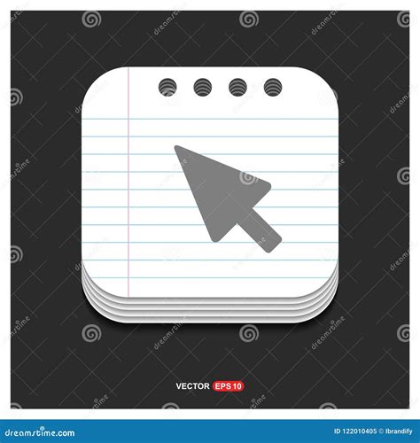 Cursor Icon Gray Icon On Notepad Style Template Vector Eps 10 Fr Stock Vector Illustration Of