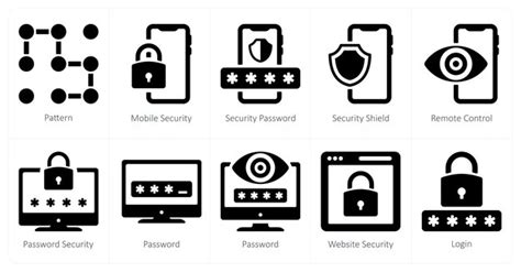 Premium Vector A Set Of 10 Security Icons As Pattern Mobile Security